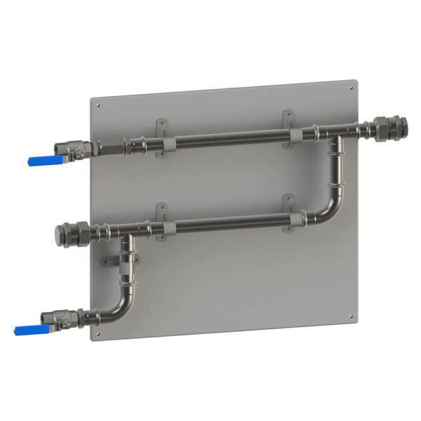 CR-ASTM-2C-M20-10-SS-TU 20mm (3/4”) SS316 ASTM Coupon Rack with Isolation valves and Quick ...